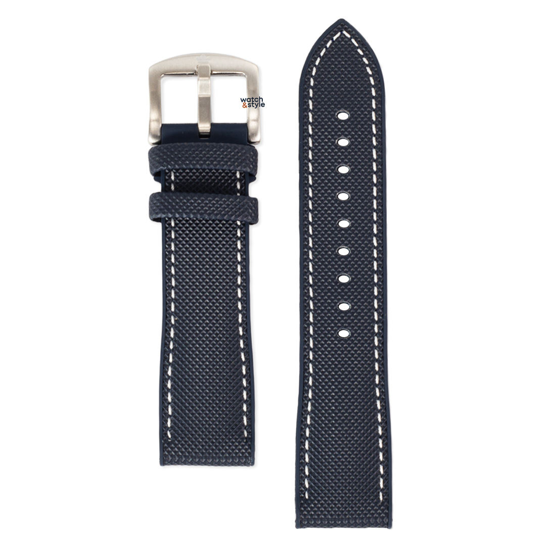Stitched FKM Rubber Strap - Navy Blue – Watch and Style