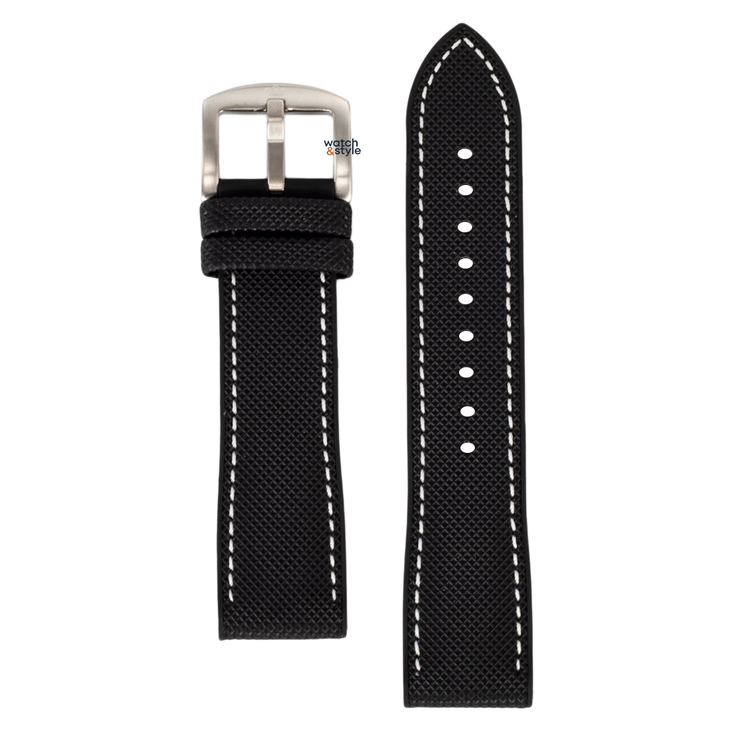 Stitched FKM Rubber Strap - Black – Watch and Style