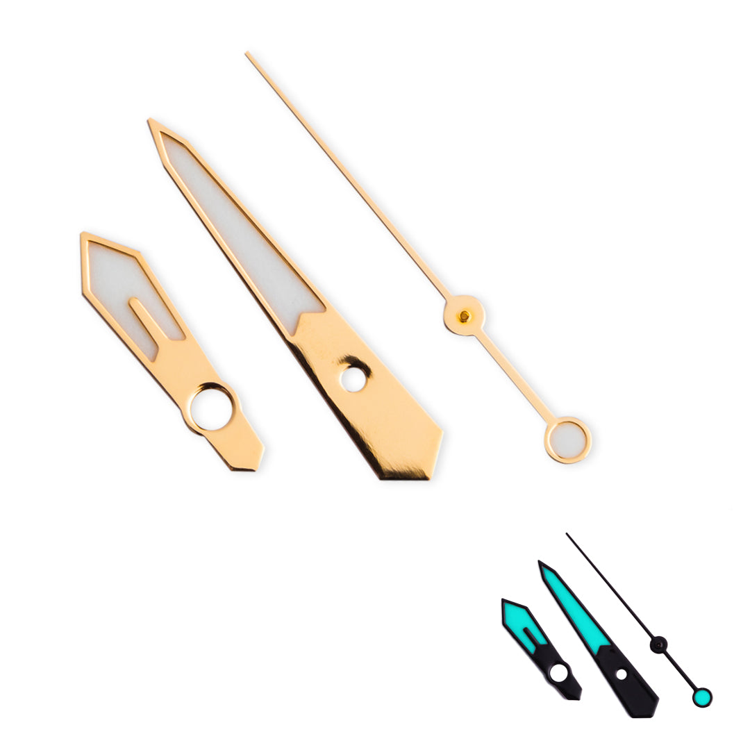 H0853 MM1000 Style Hands Set - BGW9 Lume - Polished Gold – Watch and Style